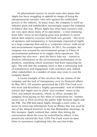 The story of Apple and its phenomenal success since the early 2000.docx