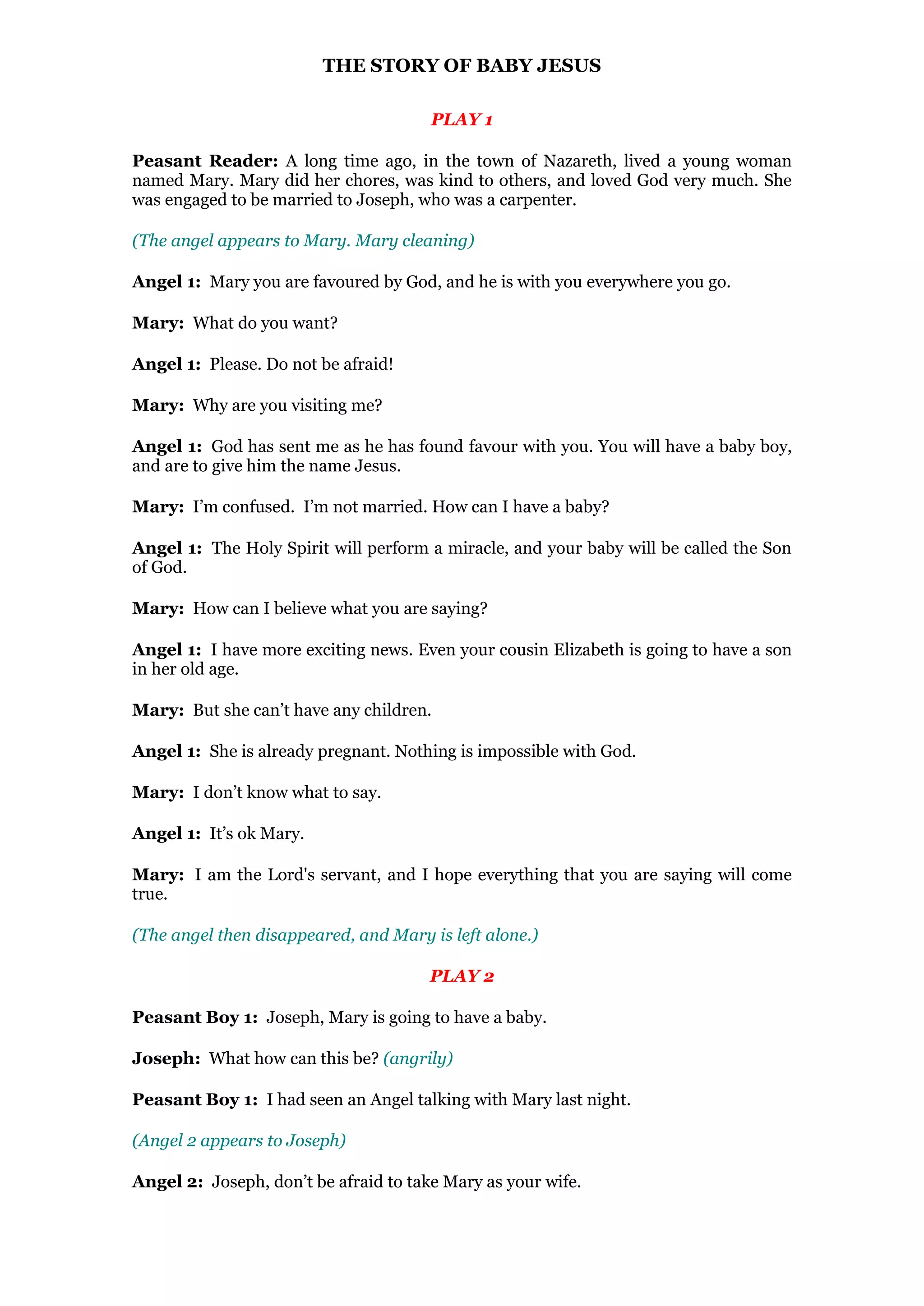 The story of baby jesus | PDF