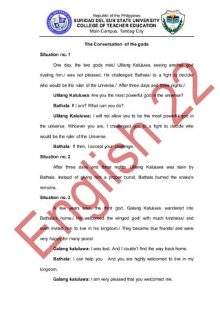 The story of bathala | DOCX