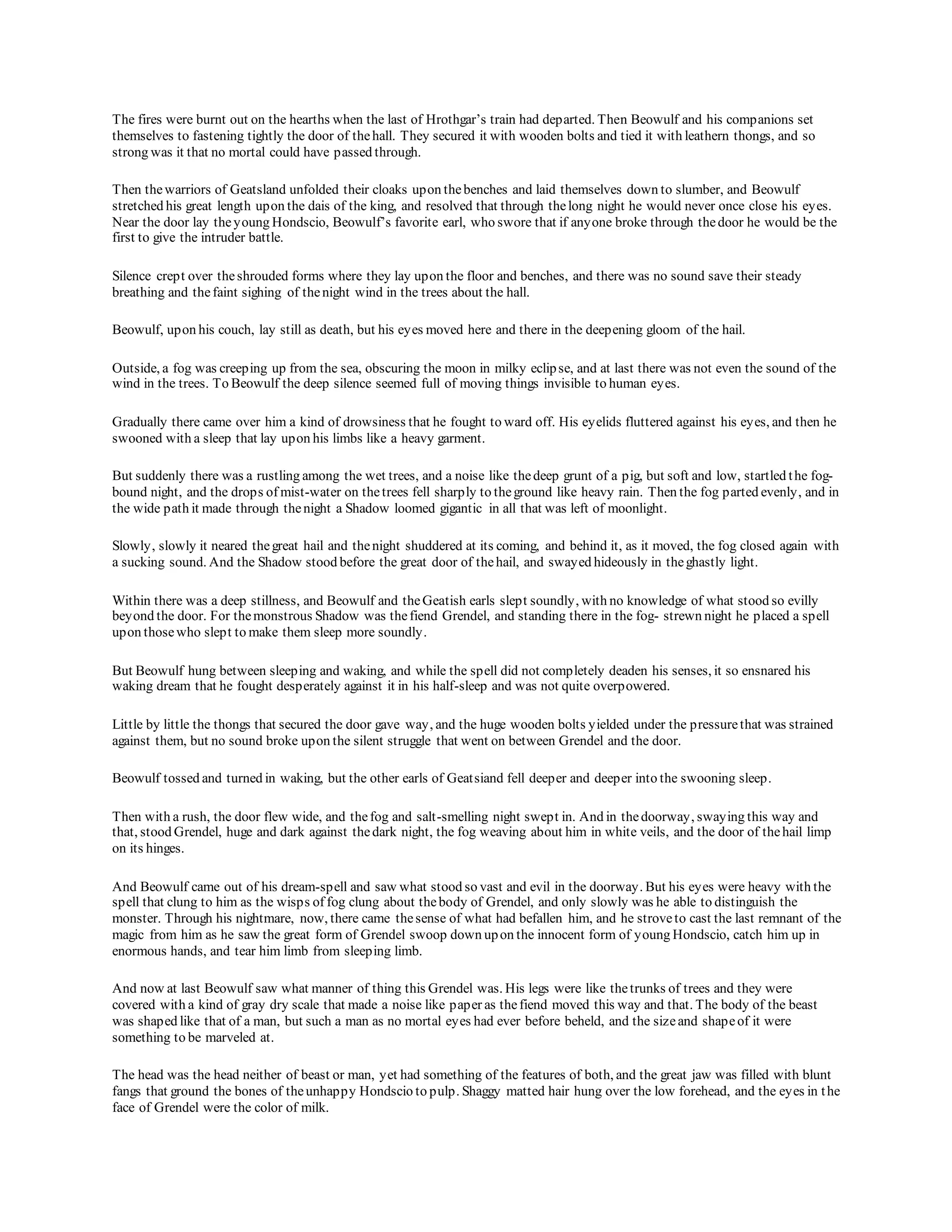 The story of beowulf | DOCX