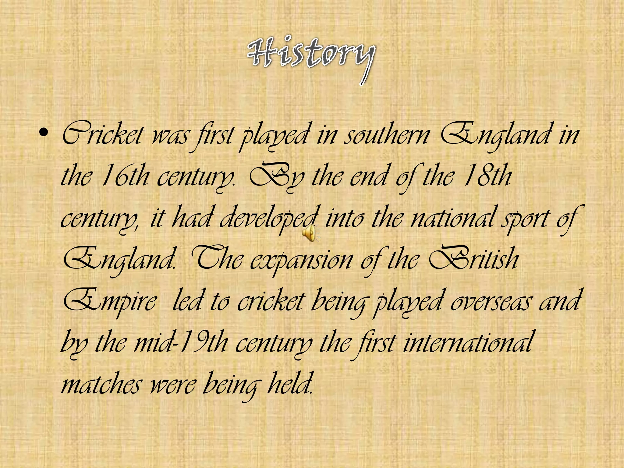 The Story of cricket | PPTX