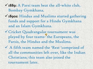 The Story of cricket | PPTX