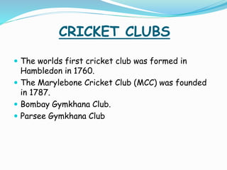 The story of cricket | PPTX