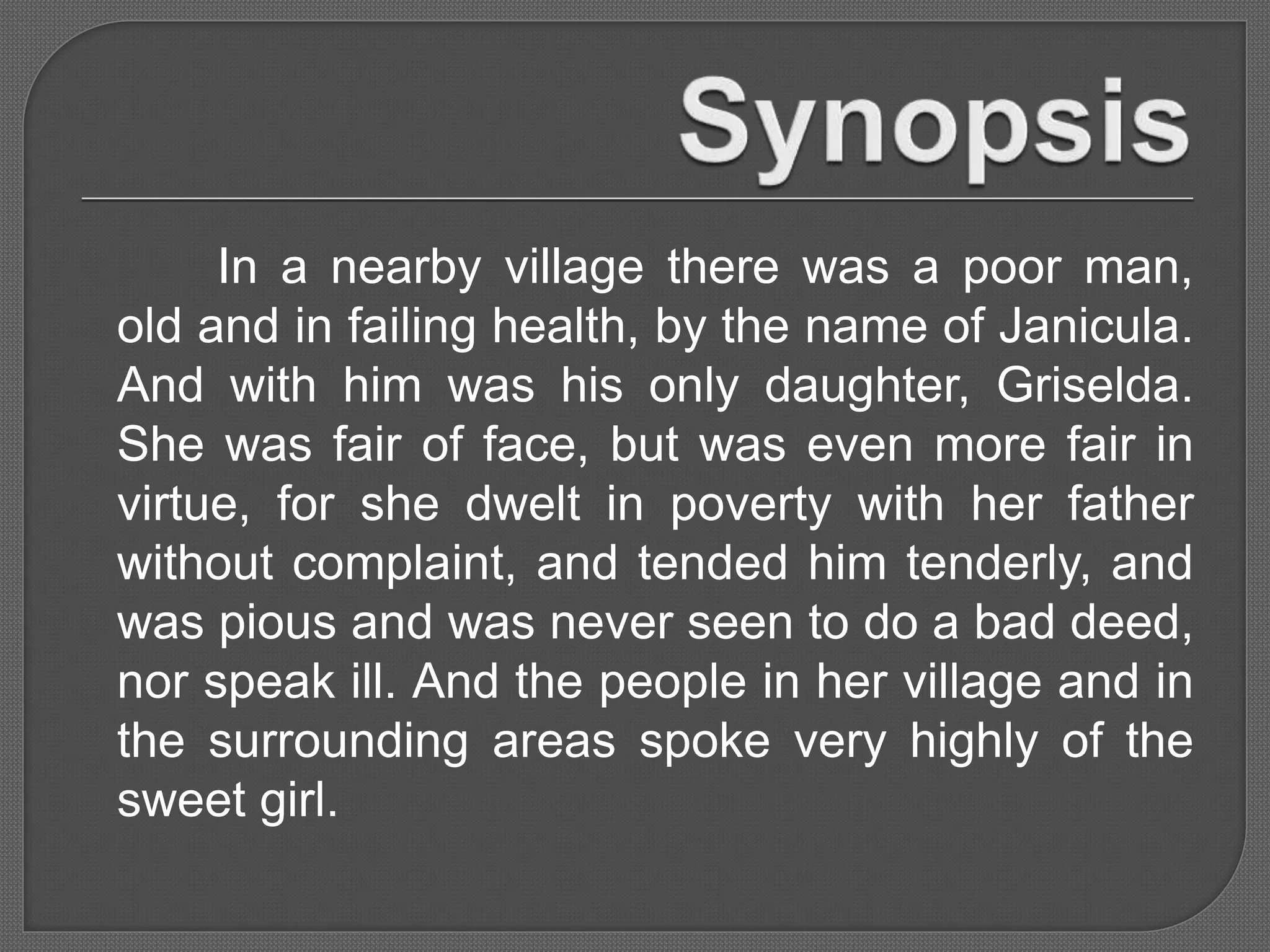 The Story of Griselda by Giovanni Boccaccio | PPTX