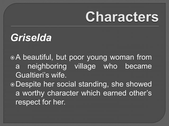 The Story of Griselda by Giovanni Boccaccio | PPTX