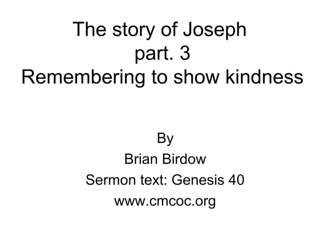 The story of Joseph part 3 | PPT