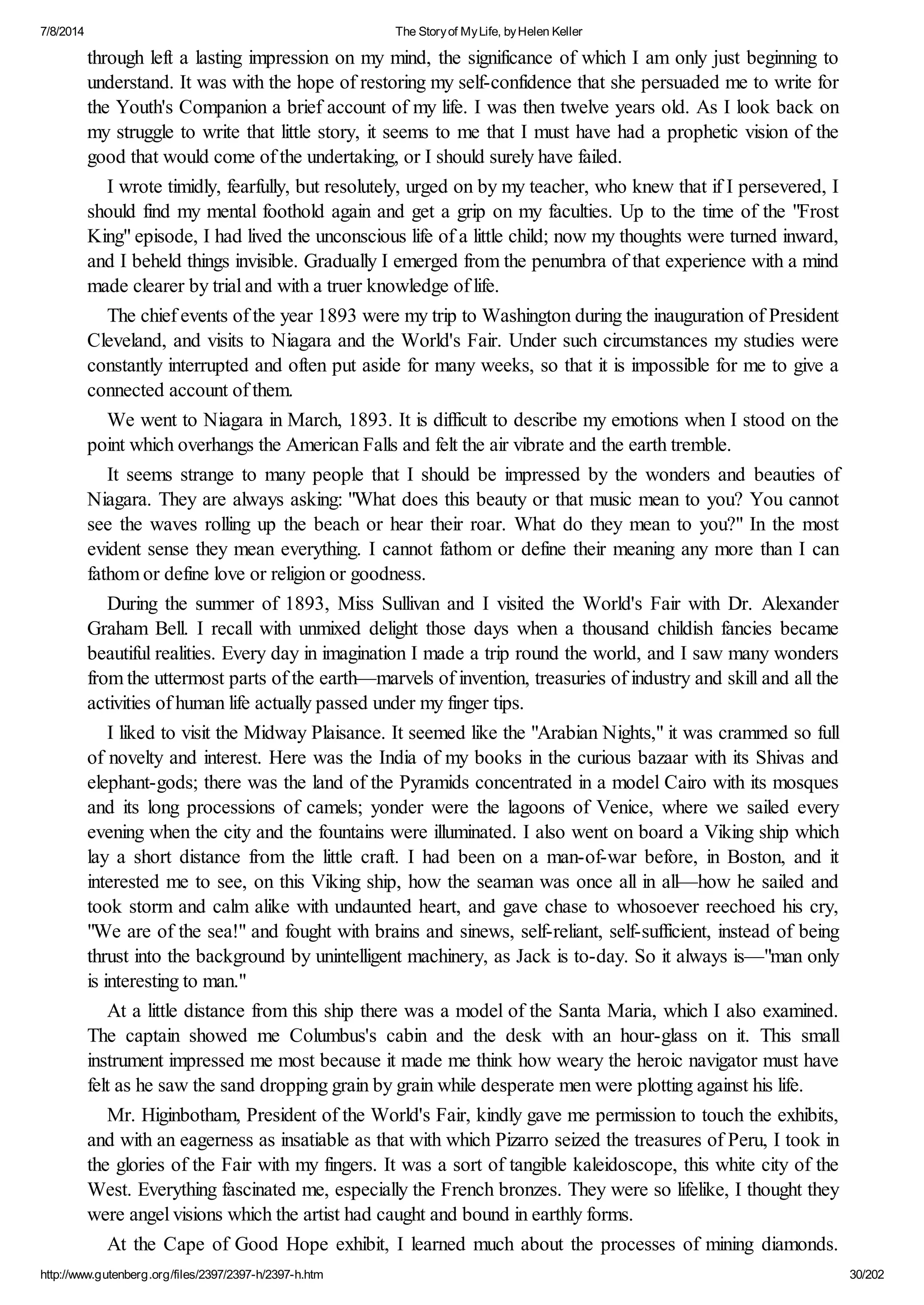The story of my life, by helen keller | PDF