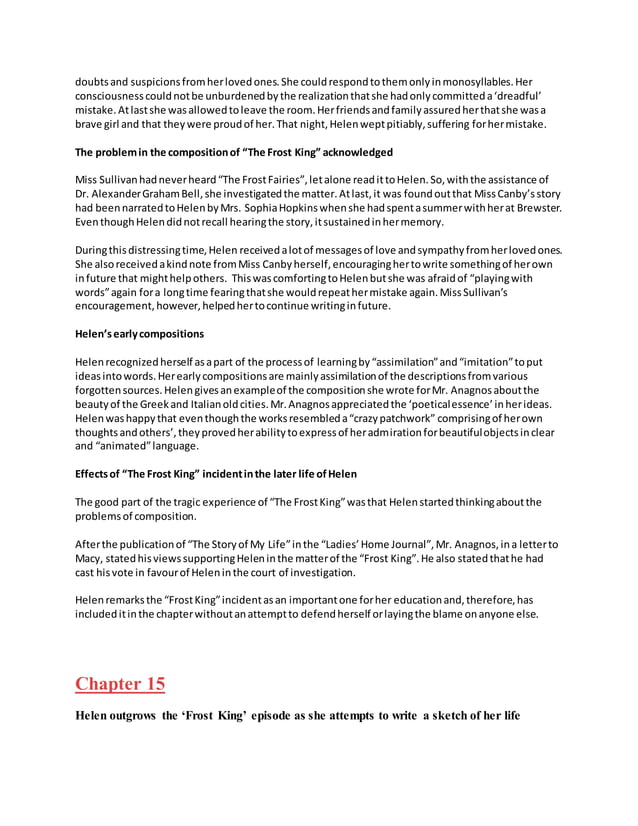 The story of my life by helen keller summary | DOCX