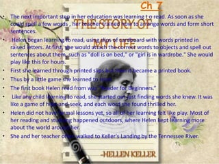 The story of my life chapterwise summary ppt | PPTX