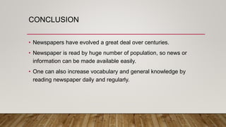 The story of newspaper | PPTX