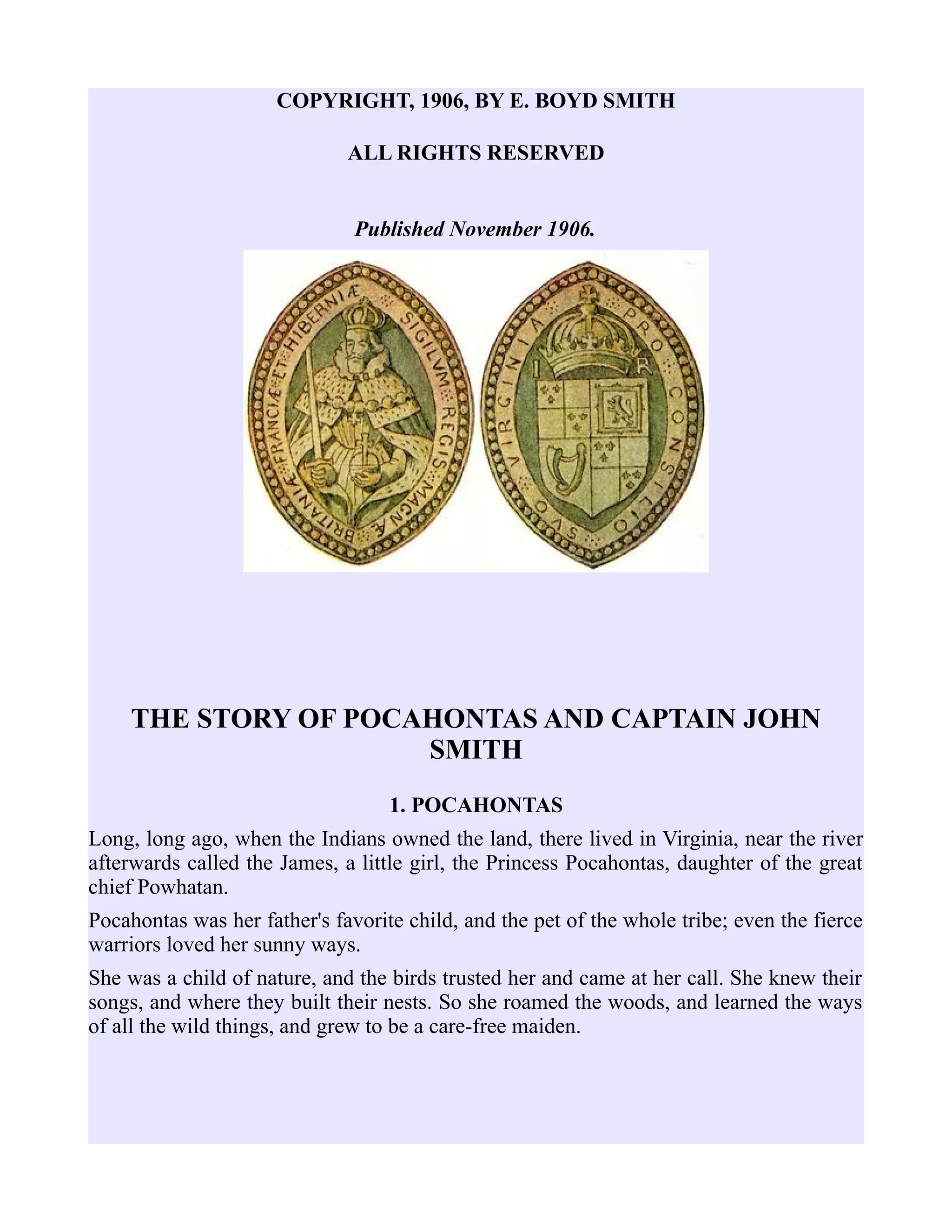 The Story of Pocahontas and Captain John Smith | PDF