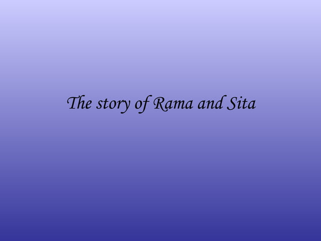 The story of Rama and Sita.Presentation for children | PPT