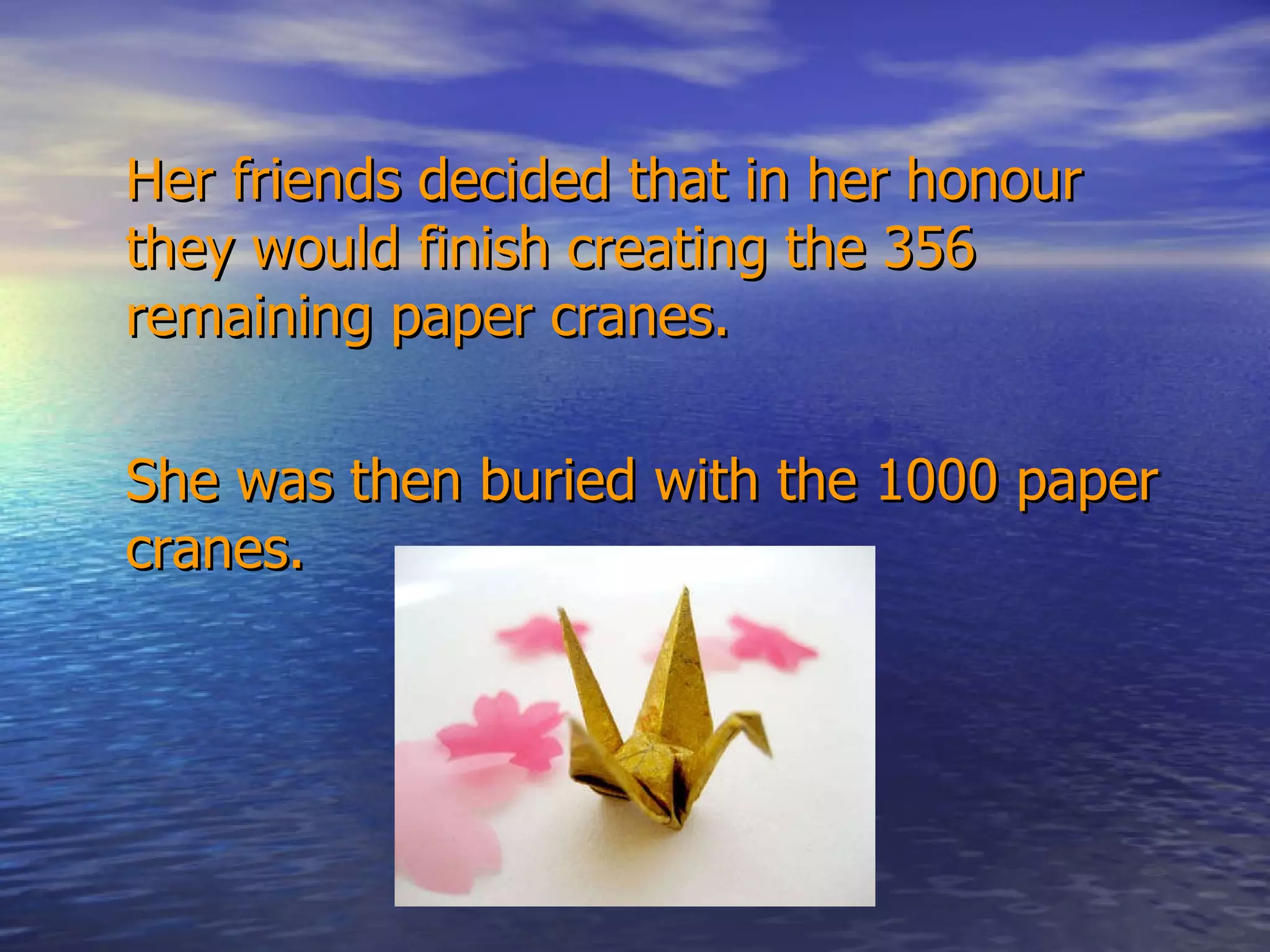 The story of Sadako Sasaki | PPT