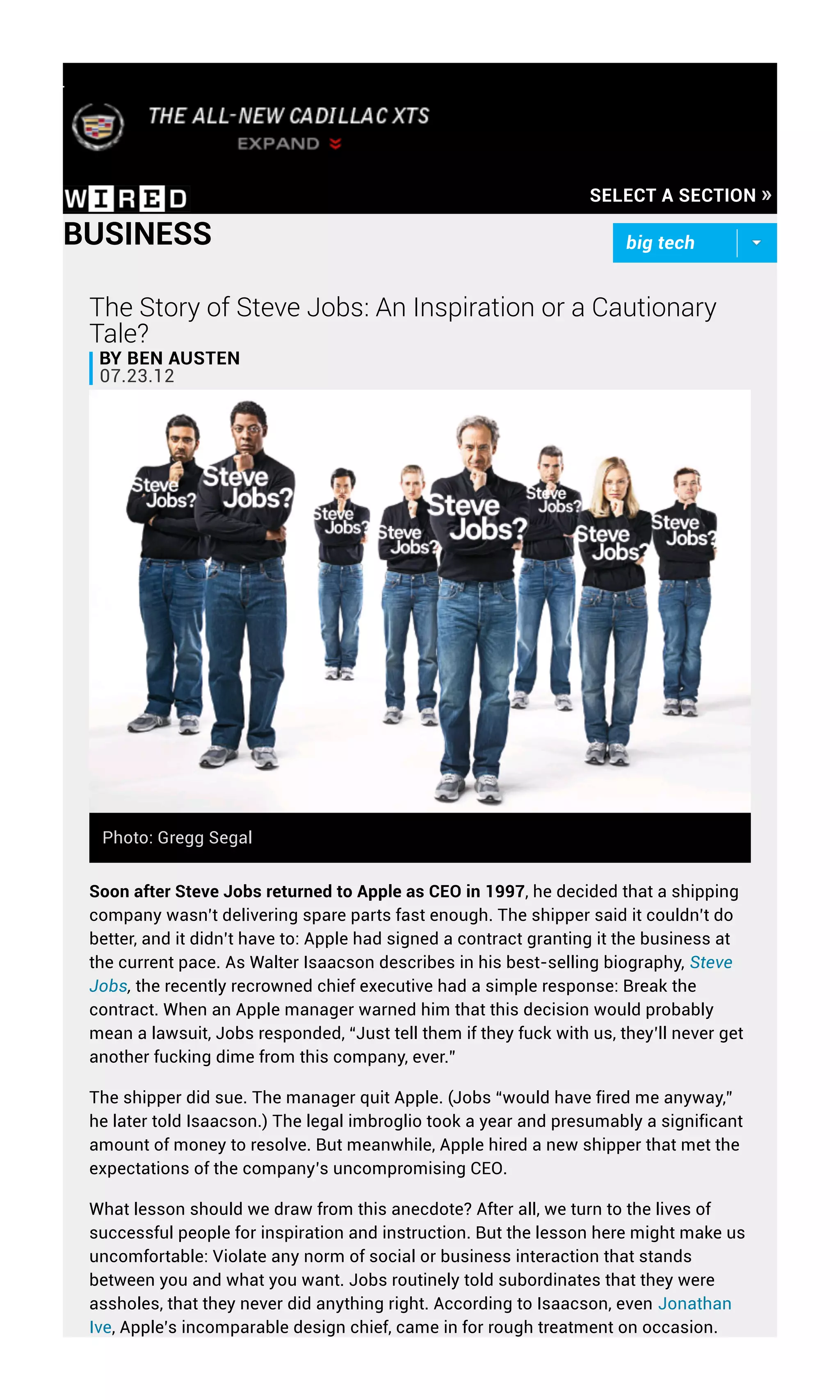 The story of Steve Jobs an inspiration or a Cautionary tale | PDF