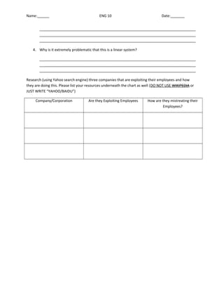The Story of Stuff- Comprehension Handout | DOC