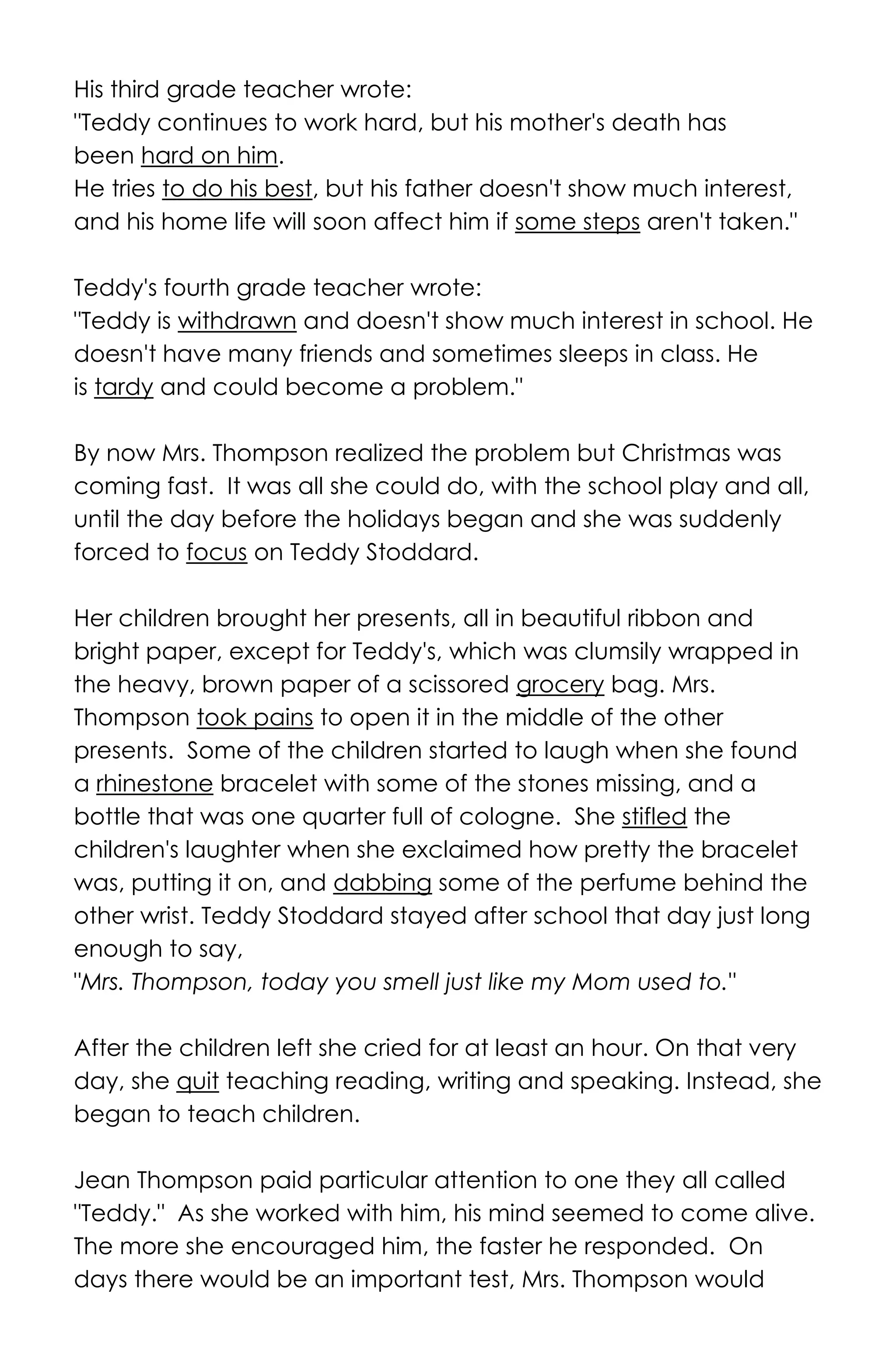 The story of teddy stoddard | PDF