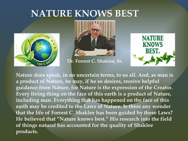 Story of The Shaklee Difference | PPT