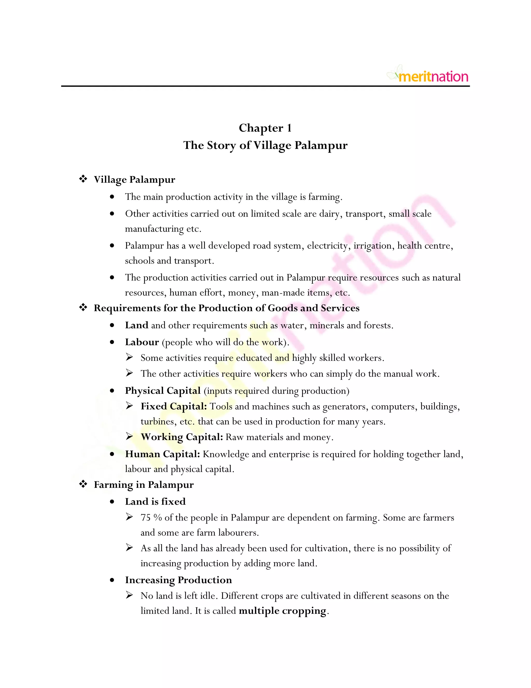 The story of village palampur | PDF