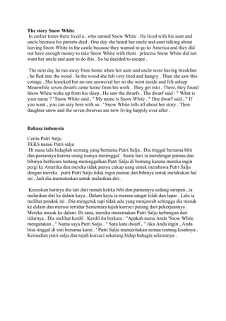 The story snow white | DOCX