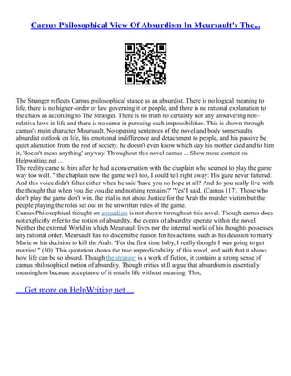 The Stranger By Albert Camus Essay | PDF