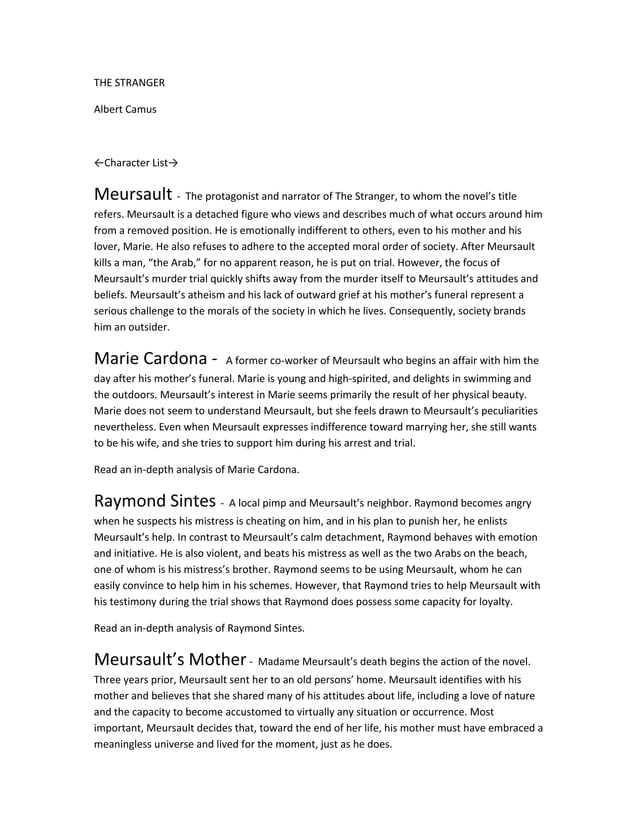 The stranger characters | RTF | Christianity | Religion & Spirituality