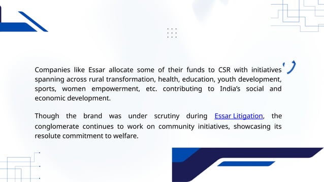The Strategic Landscape of Essar’s CSR Initiatives in 2024 | PPT