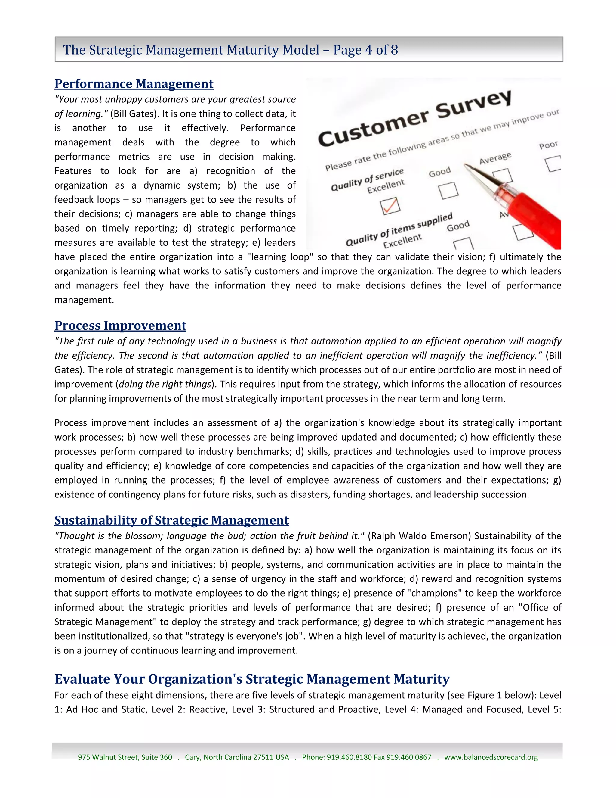 The strategic management maturity model | PDF