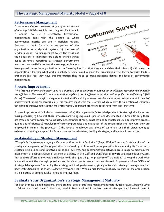 The strategic management maturity model | PDF