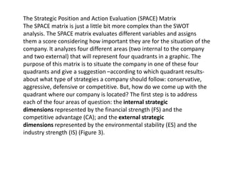 The strategic position and action evaluation matrix | PPTX