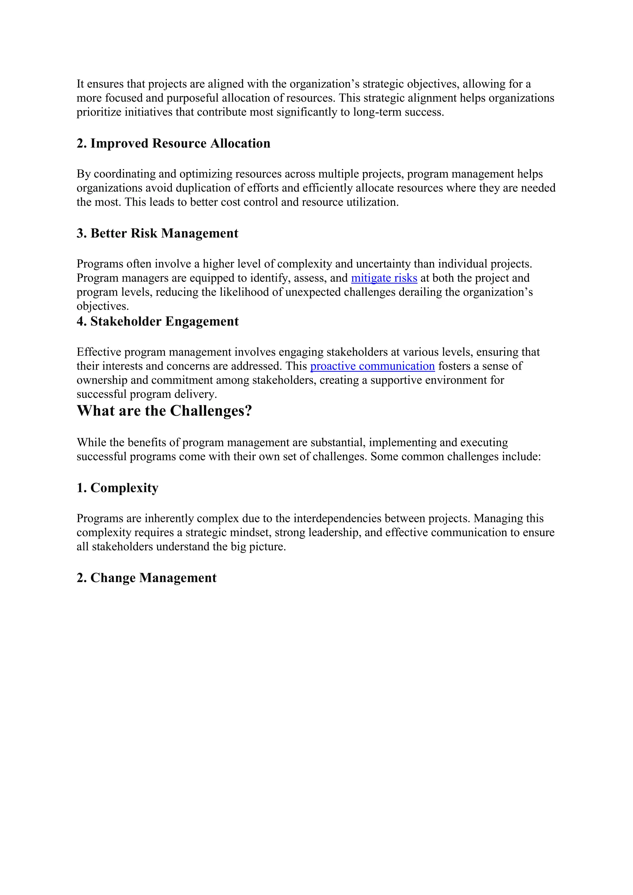 Program Management: 3 Pillars, Benefits, & Challenges | Enterprise ...