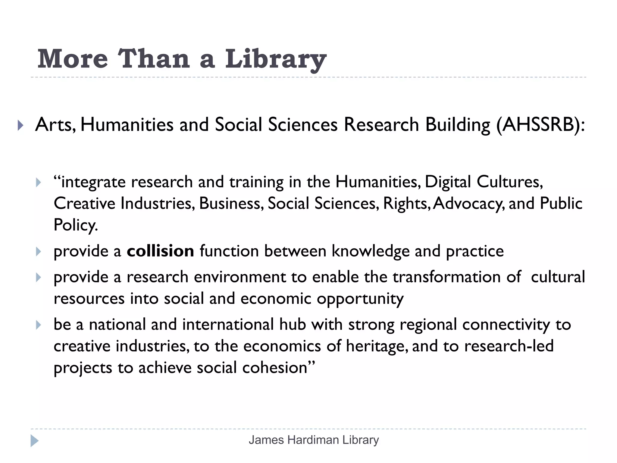 The strategic significance of the hardiman research building 26jan14 | PPT