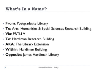 The strategic significance of the hardiman research building 26jan14 | PPT