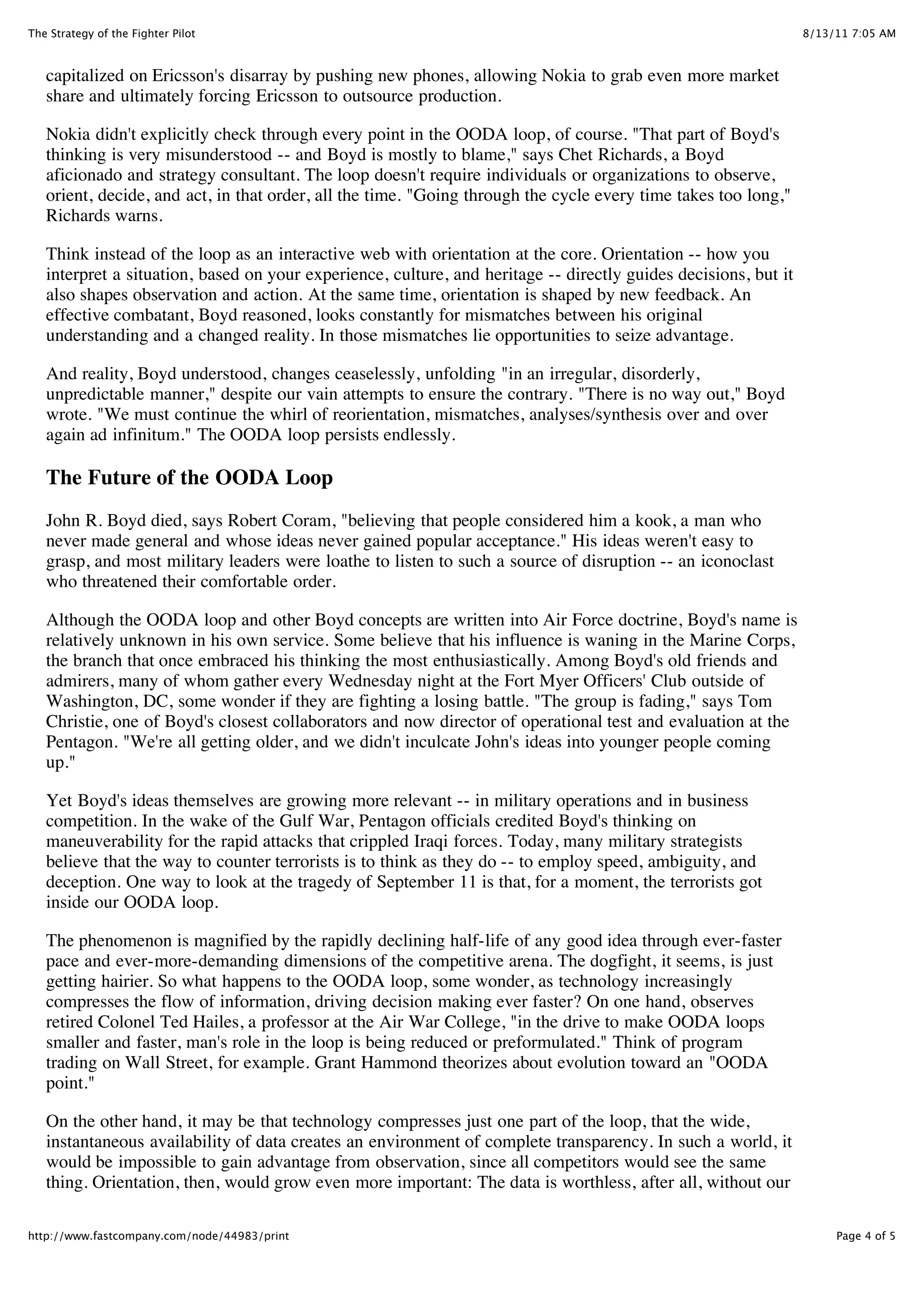 The strategy of the fighter pilot | PDF