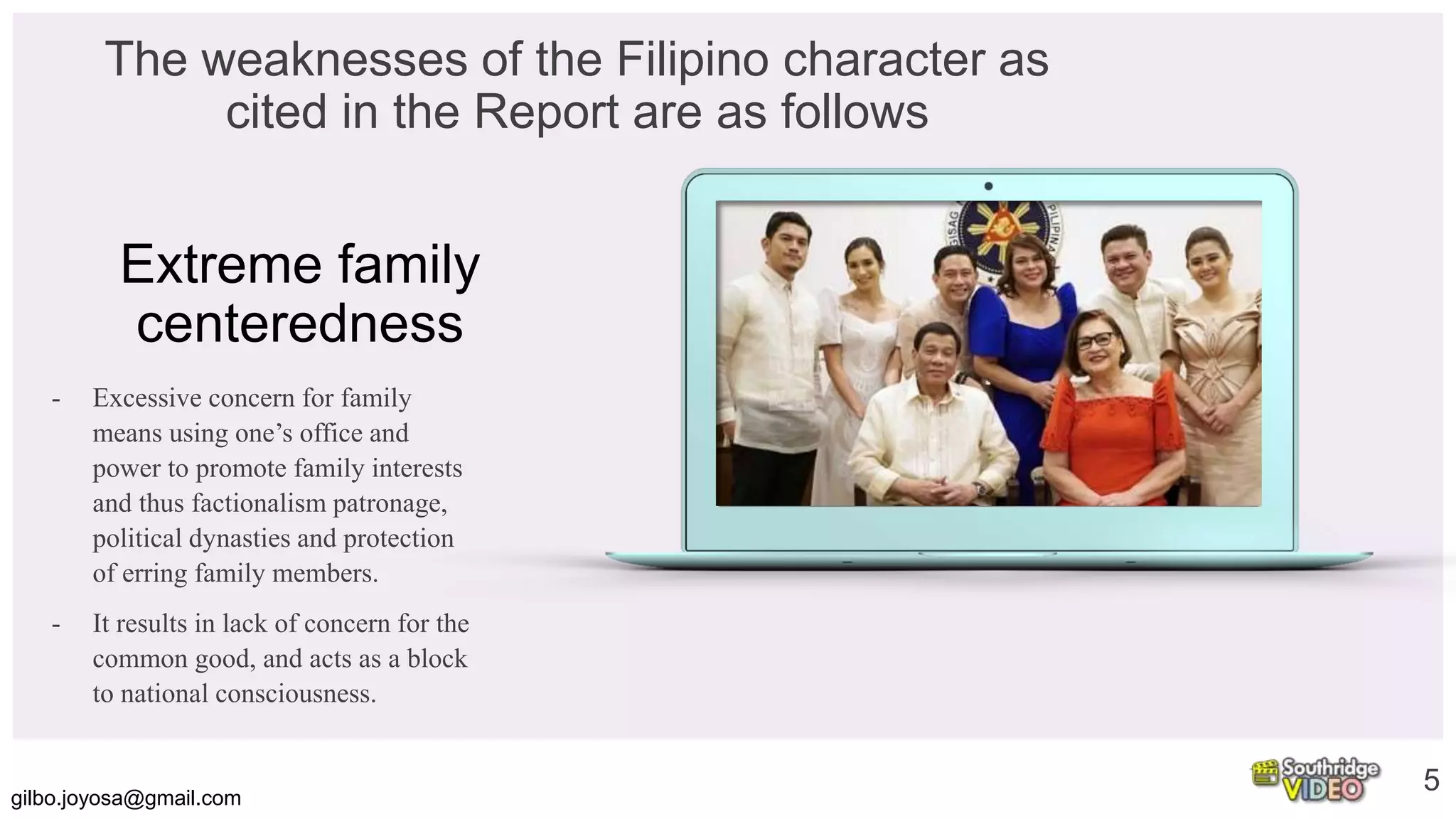 The strengths and weaknesses of the filipino character a socio cultural ...