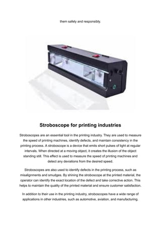 How to Use Stroboscope in printing Industy | PDF