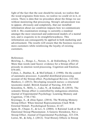 The Stroop EffectEffect18TitleStudent’s NamePro.docx | Brain and ...