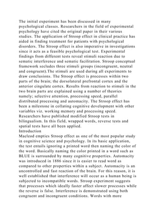 The Stroop EffectEffect18TitleStudent’s NamePro.docx | Brain and Nervous System Disorders ...