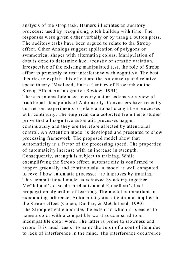 The Stroop EffectEffect18TitleStudent’s NamePro.docx | Brain and Nervous System Disorders ...