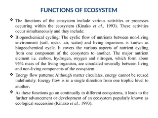 THE STRUCTURE AND ARCHITECTURE OF THE ECOSYSTEM, DIVERSITY AND ...