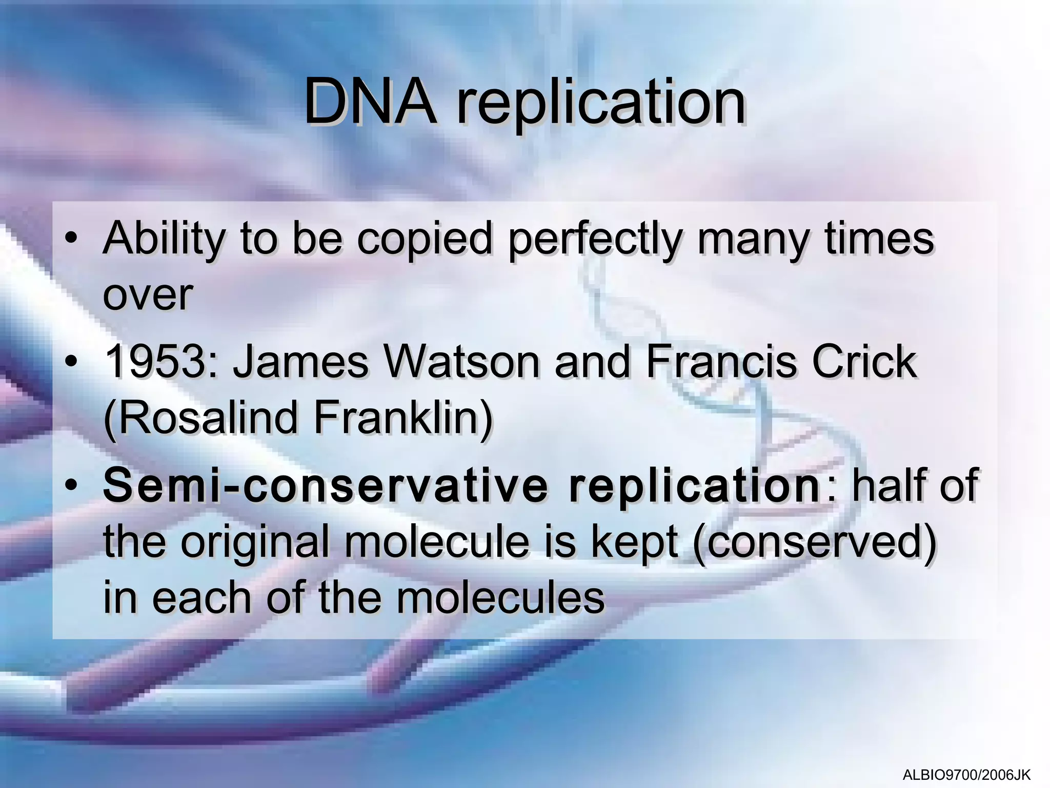 01 The Structure and Replication of DNA | PPT
