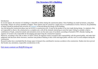 The Structure Of A Building | PPT