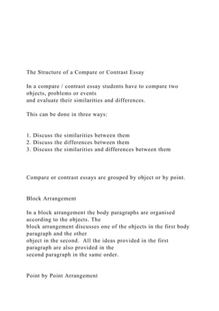 The Structure of a Compare or Contrast Essay In a com.docx