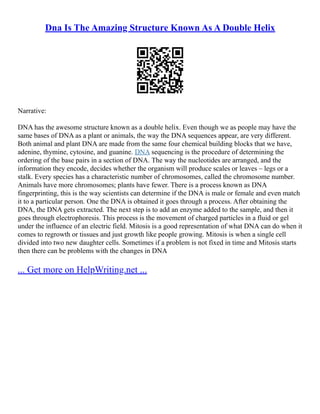 The Structure Of A Double Helix | PDF