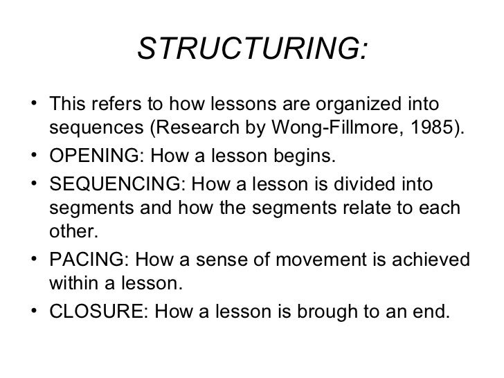 The Structure of a Language Lesson