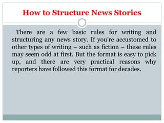 The structure of a news story | PPTX