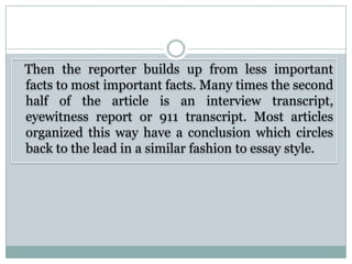 The structure of a news story | PPTX