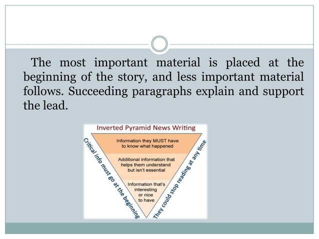 The structure of a news story | PPTX | Books and Literature