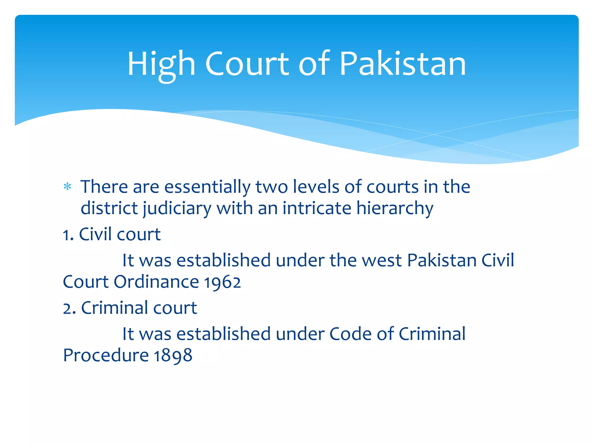 The structure of higher court in pakistan | PDF