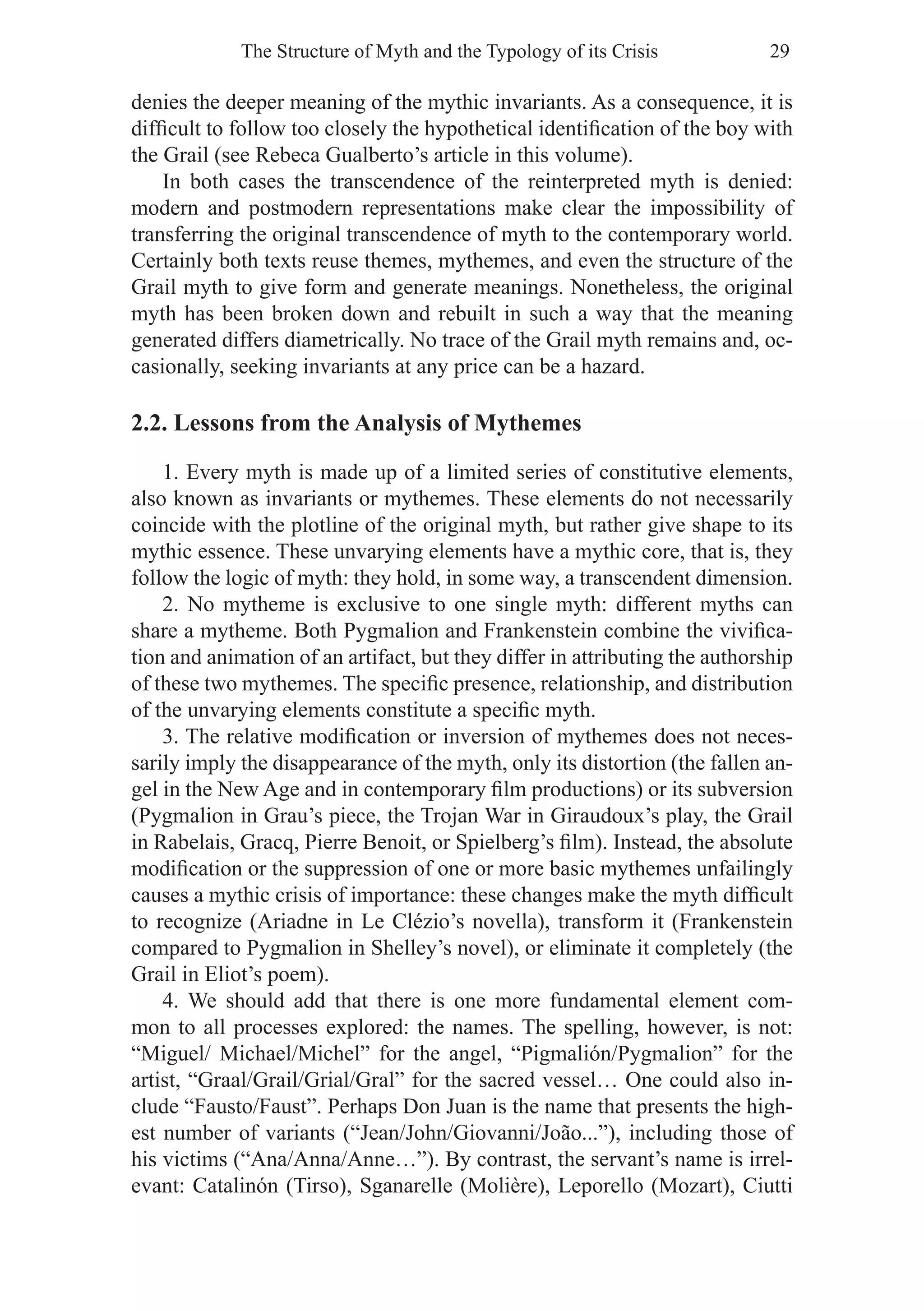 The Structure of Myth and Typology of Its Crisis | PDF