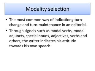 The structure of newspaper editorials | PPTX